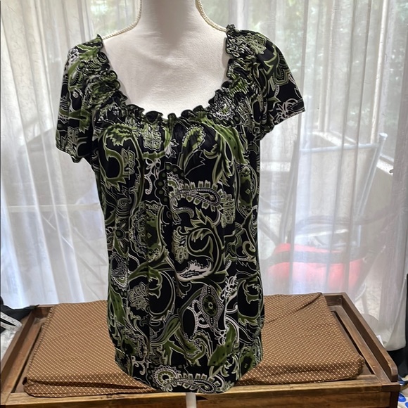 Carol Rose | Tops | Carol Rose Stylish Green And Black Womens Top Large ...